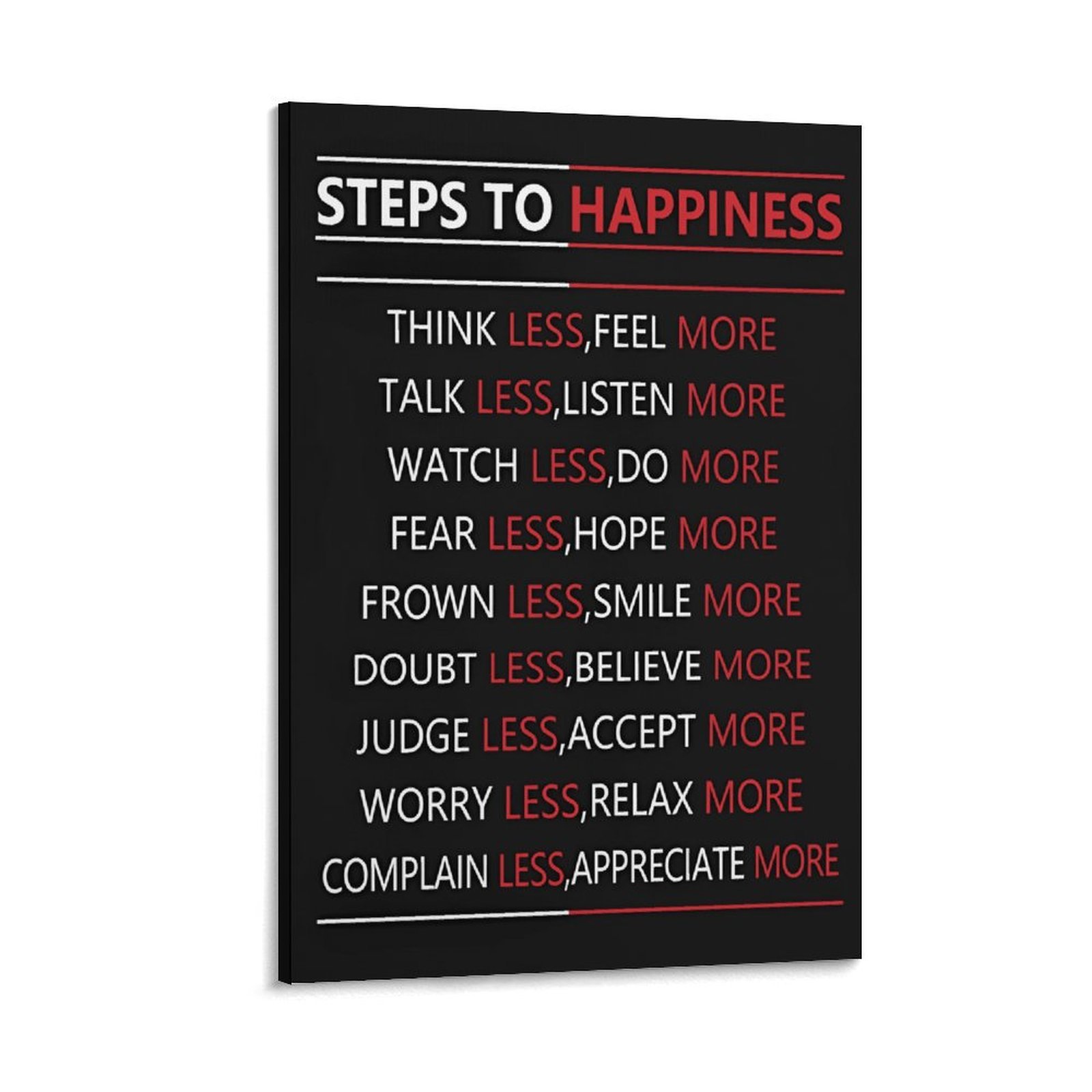 Motivational Steps For Happiness Wall Art for Office Inspiring Positive ...