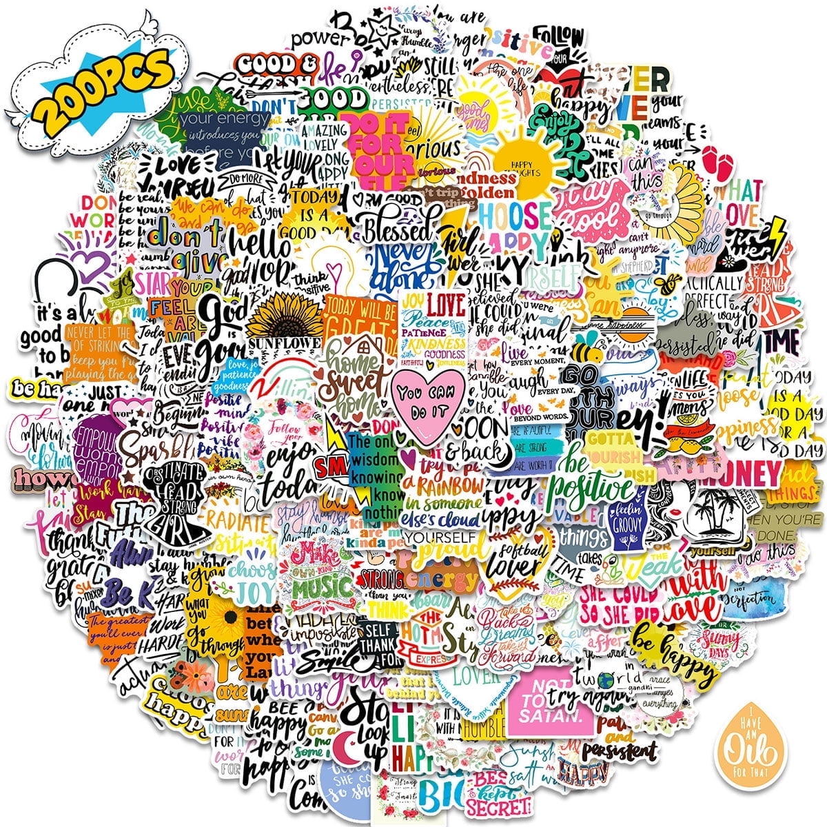 Motivational Stickers Inspirational Words Decals for Scrapbook Journal ...