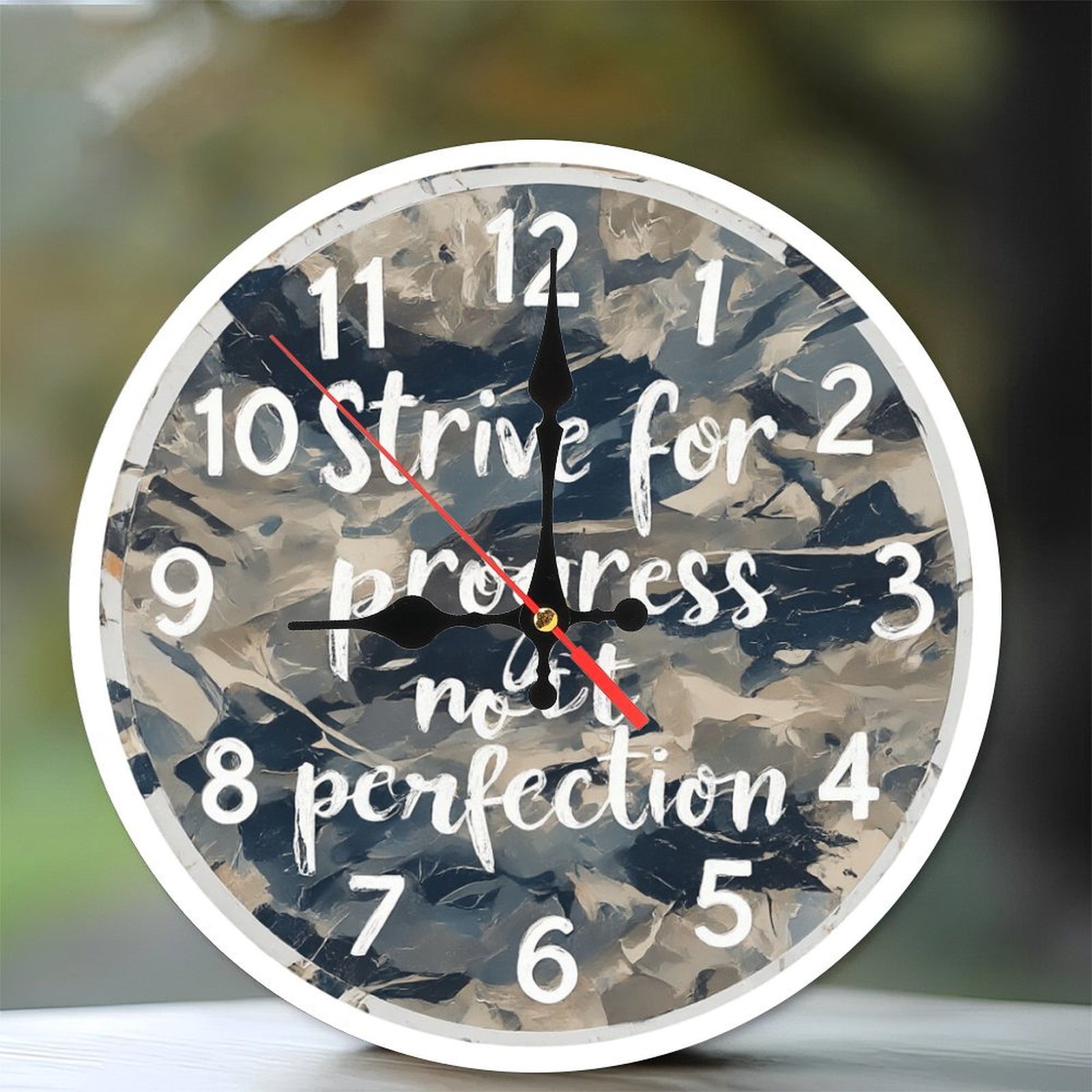 Motivational Strive for Progress Not Perfection Wall Clock 10-Inch ...