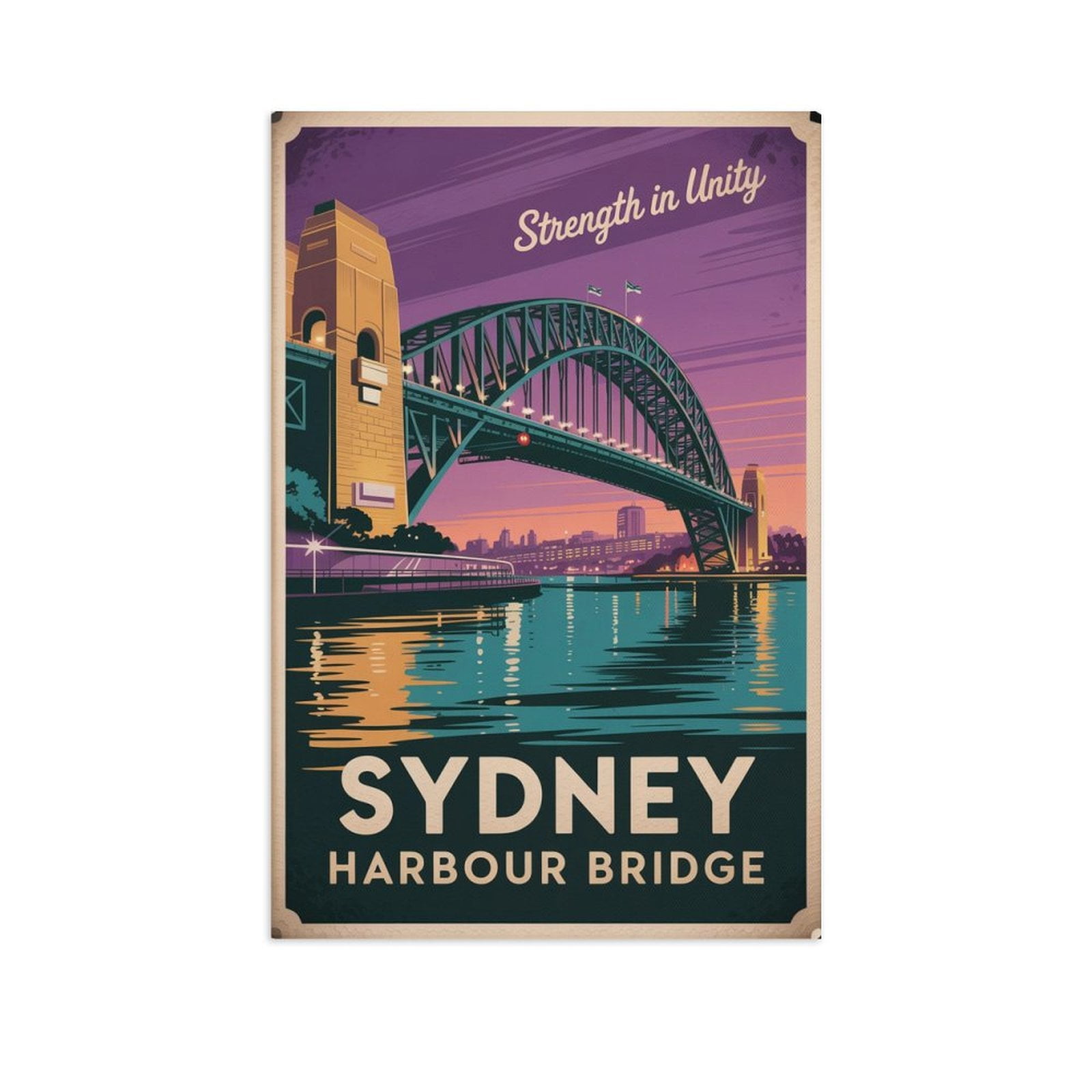 Motivational Sydney Harbour Bridge Poster Retro Inspirational Vintage ...