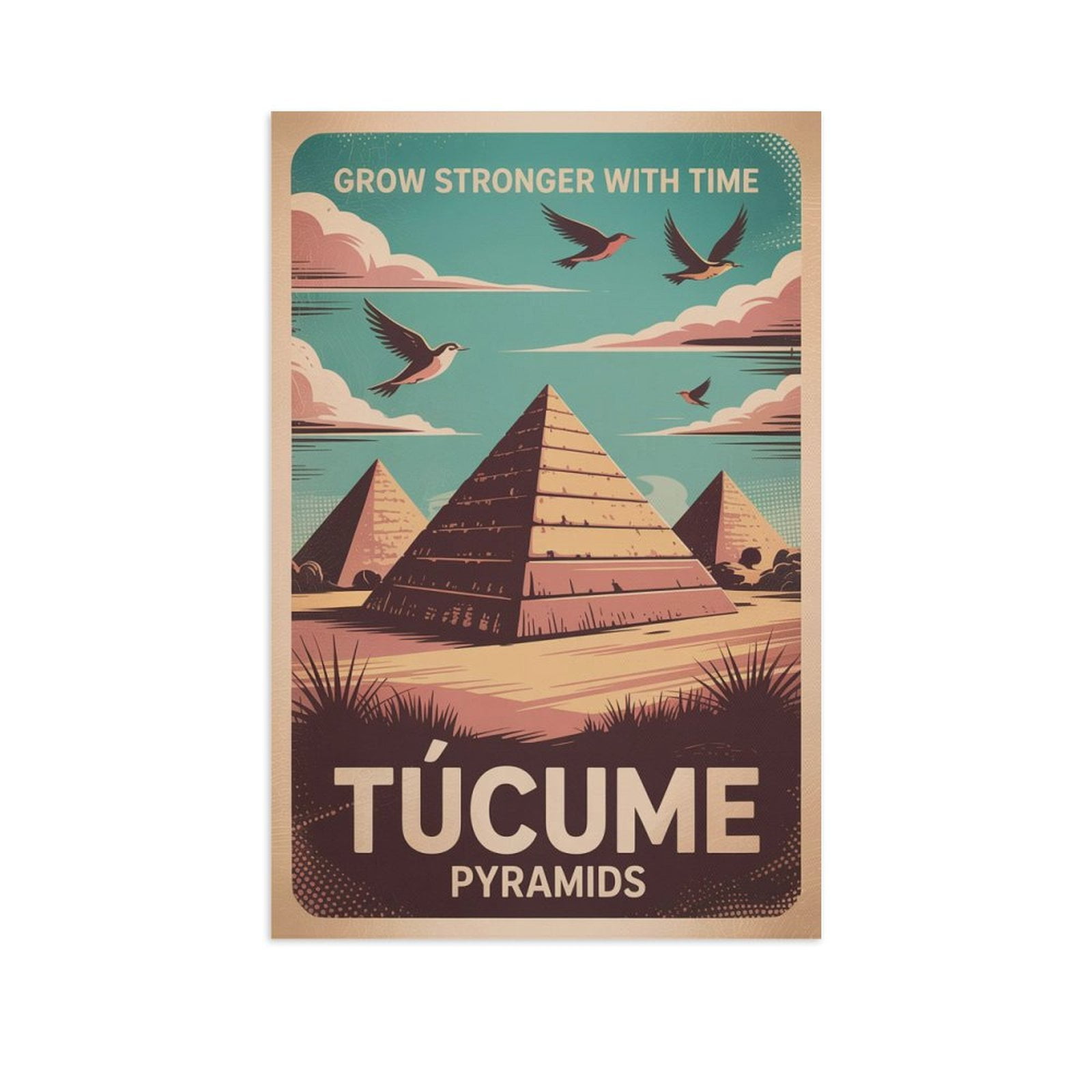 Motivational Túcume Pyramids Poster Inspirational Retro Vintage Travel ...