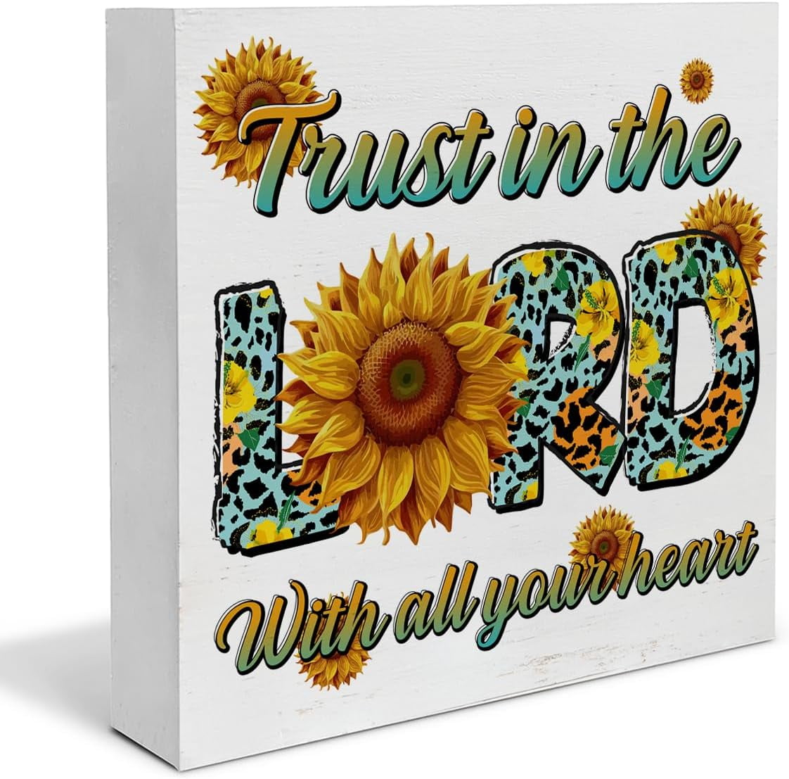 Motivational Trust in the Lord Bible Verses Wood Box Sign Art Desk ...
