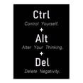 Motivational Wall-Art CTRL ALT DEL Control Yourself Alter Your Thinking Delete Negativity ...