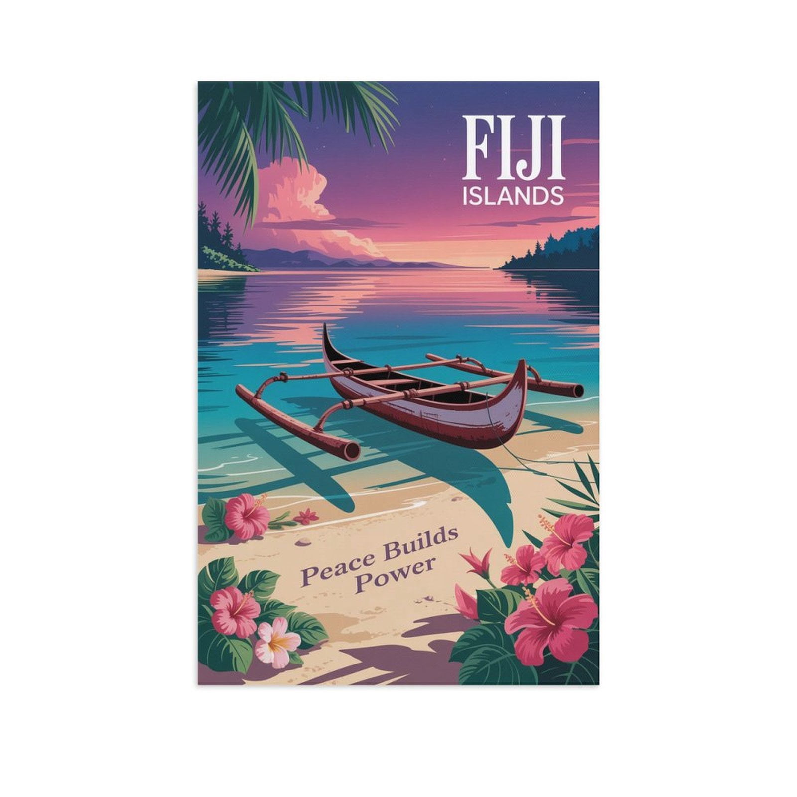 Motivational Wall Art Fiji Islands Inspirational Travel Poster for ...