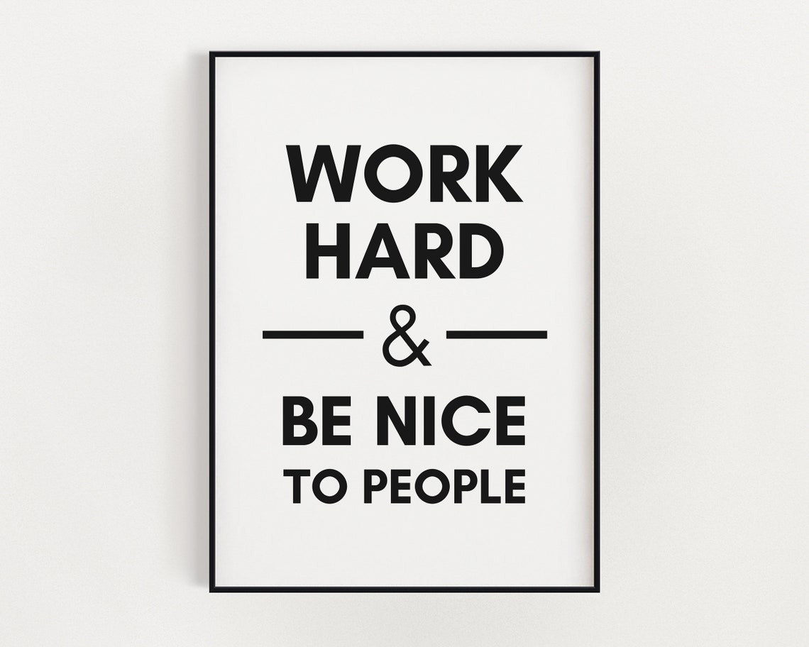 Motivational Wall Art, Hard Work Print, Inspirational Quotes ...