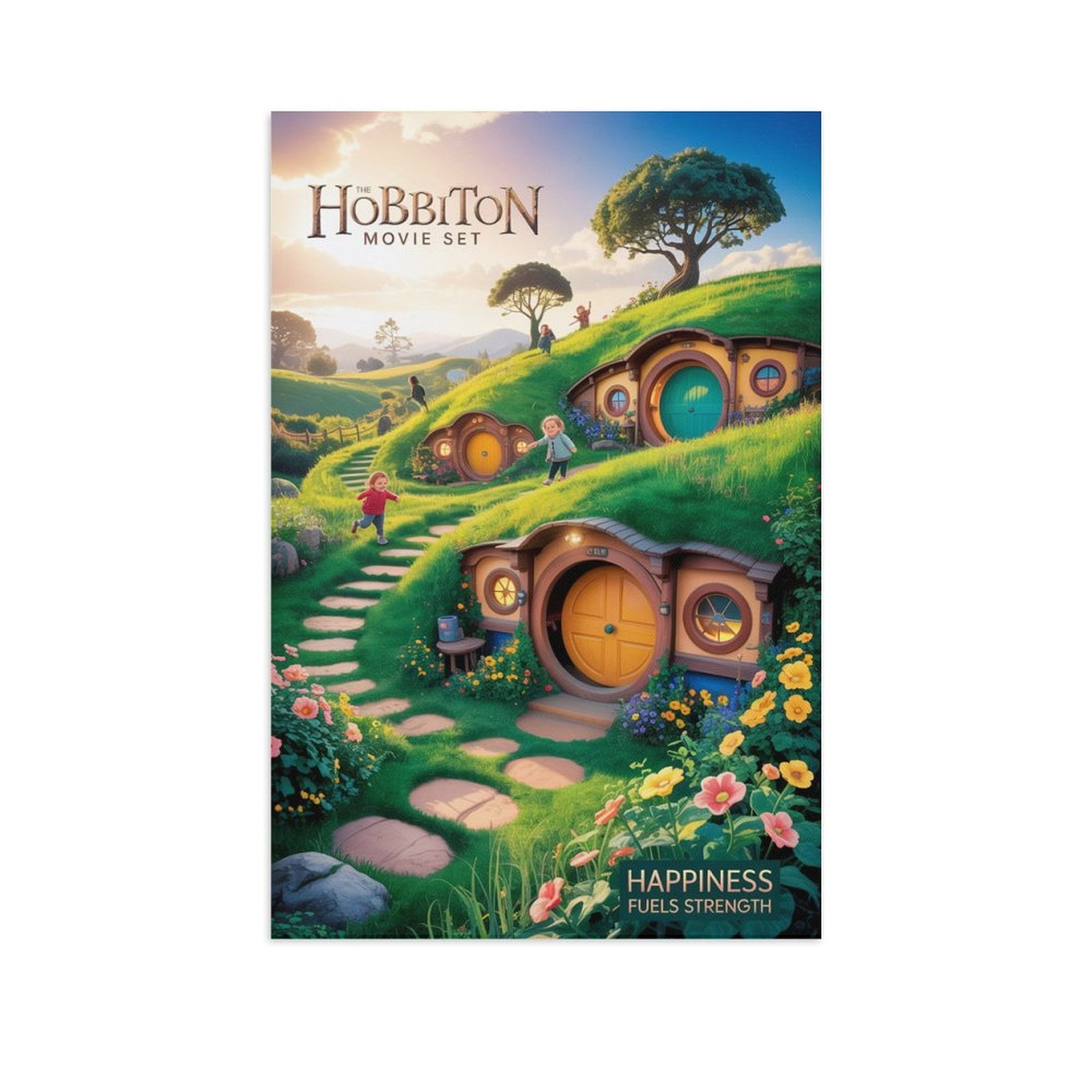 Motivational Wall Art Hobbiton Movie Set Inspirational Travel Poster ...