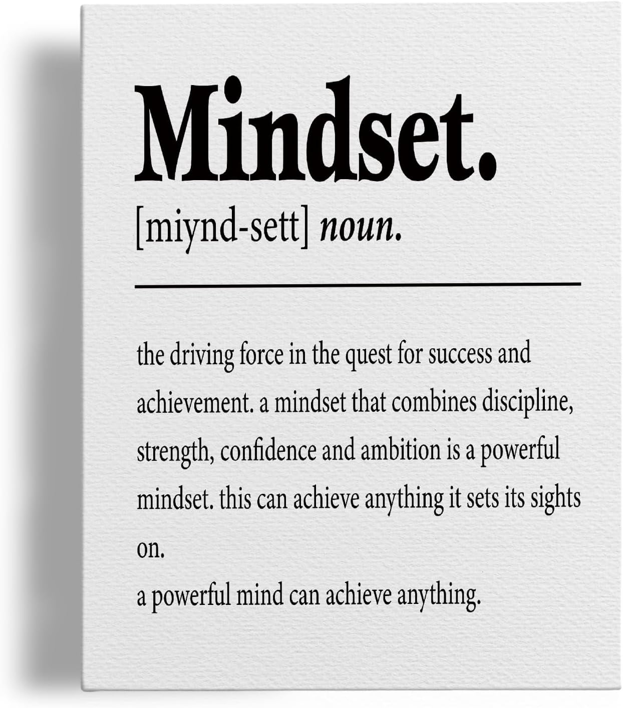 Motivational Wall Art,Mindset Poster,Mindset Definition Canvas Wall Art ...