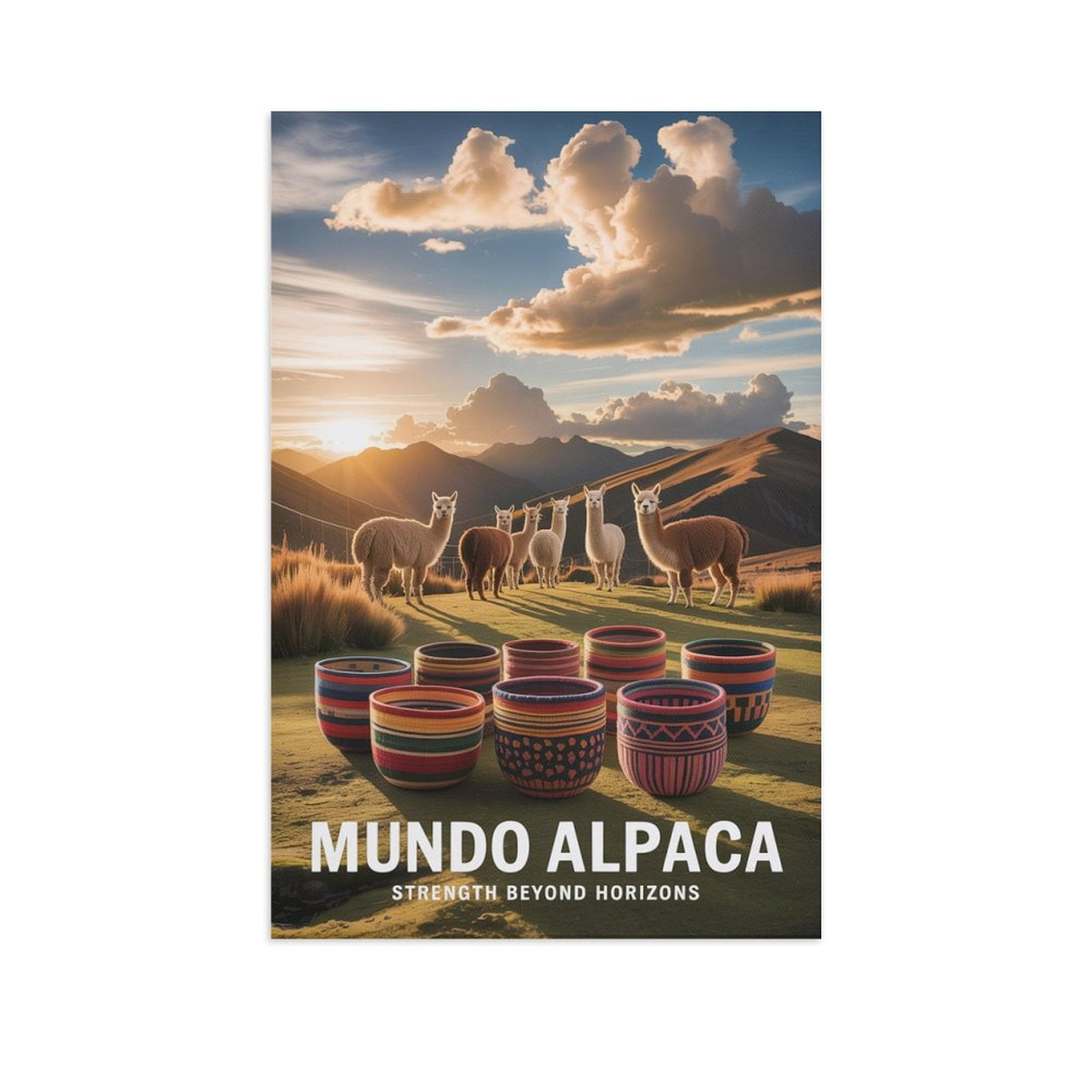 Motivational Wall Art Mundo Alpaca Inspirational Travel Poster Decor ...