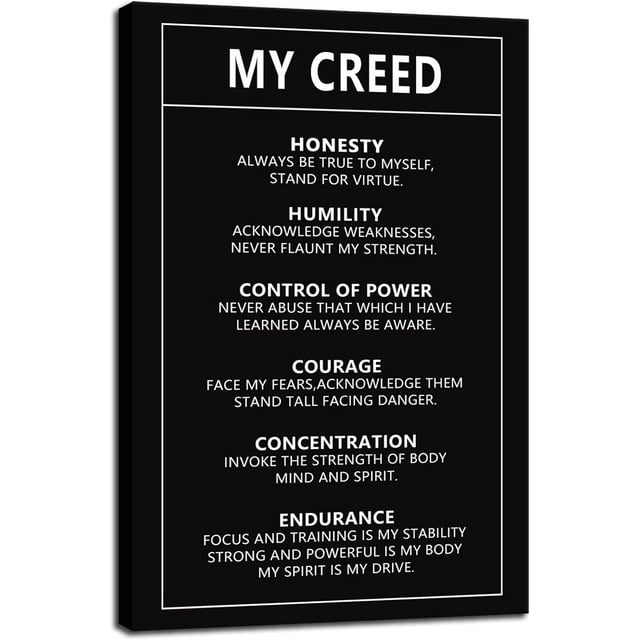 Motivational Wall Art My Creed Poster Inspirational Quotes Home Wall ...