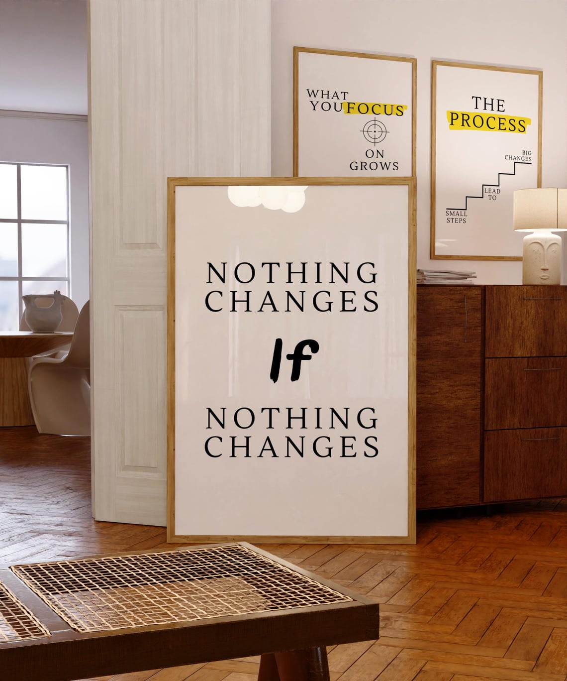 Motivational Wall Art – Nothing Changes If Nothing Changes Poster ...