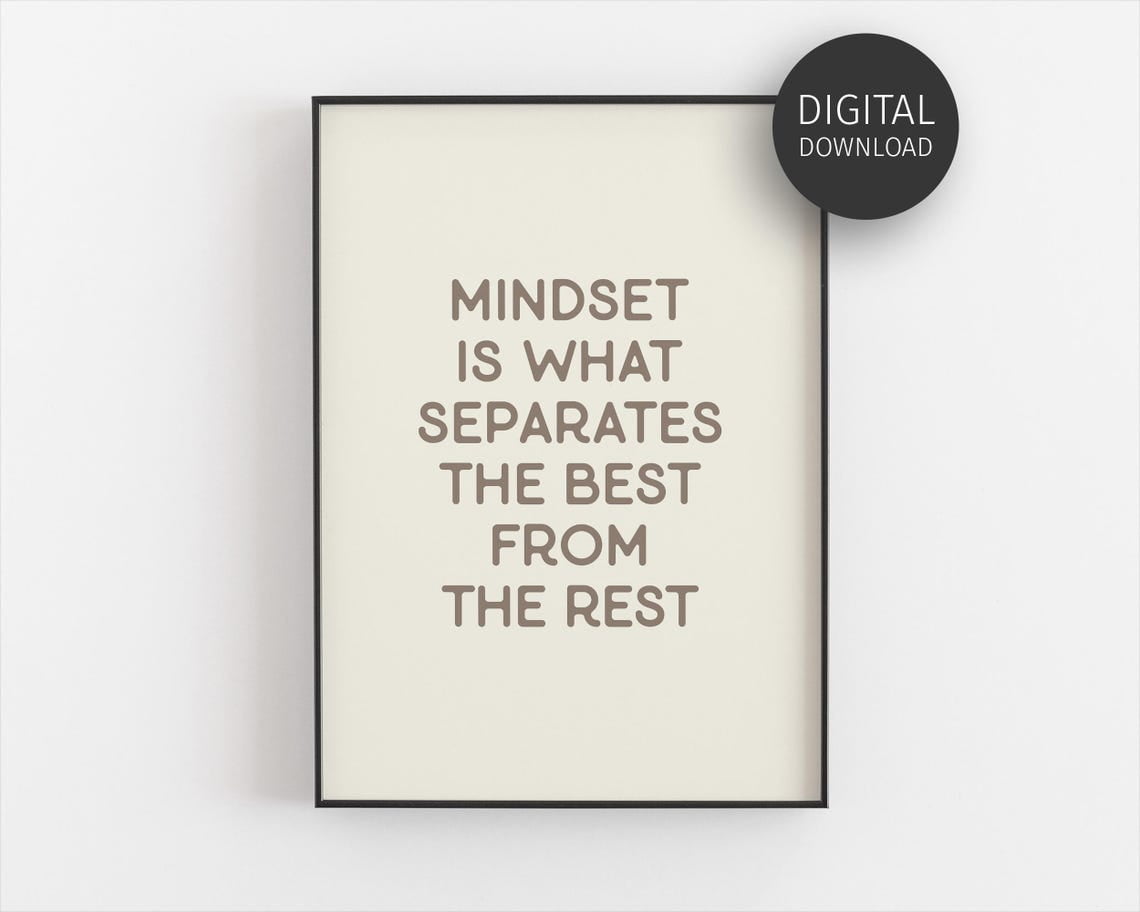 Motivational Wall Art Poster, Beige Retro Home Office Decor, Positive ...