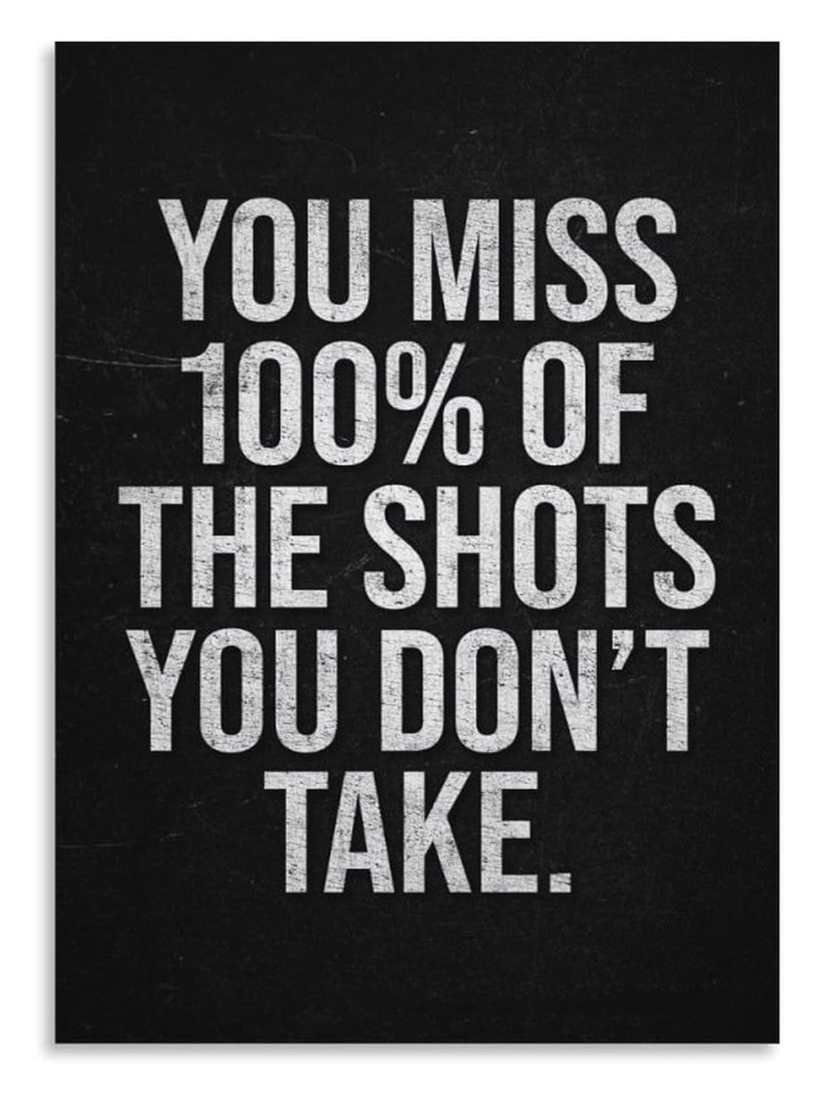 Motivational Wall Art Poster - "You Miss 100% of The Shots You Don't ...