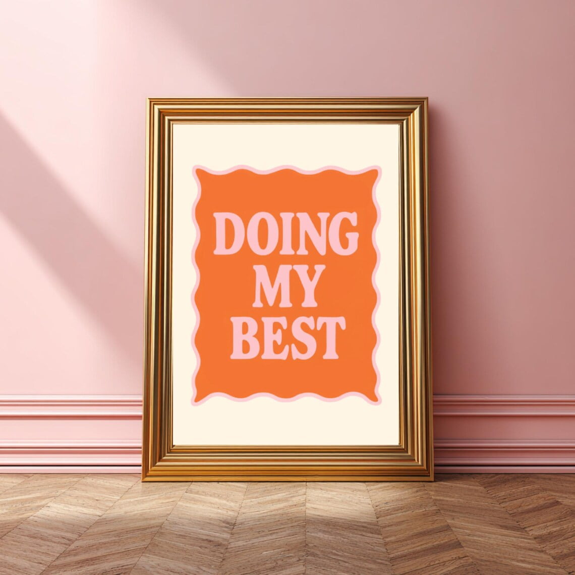 Motivational Wall Art Print, Retro Pink And Orange Quote Poster ...