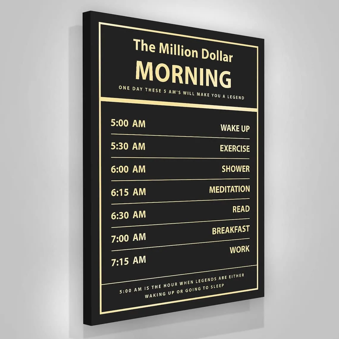 Motivational Wall Art Print The Million Dollar Morning Canvas Painting ...