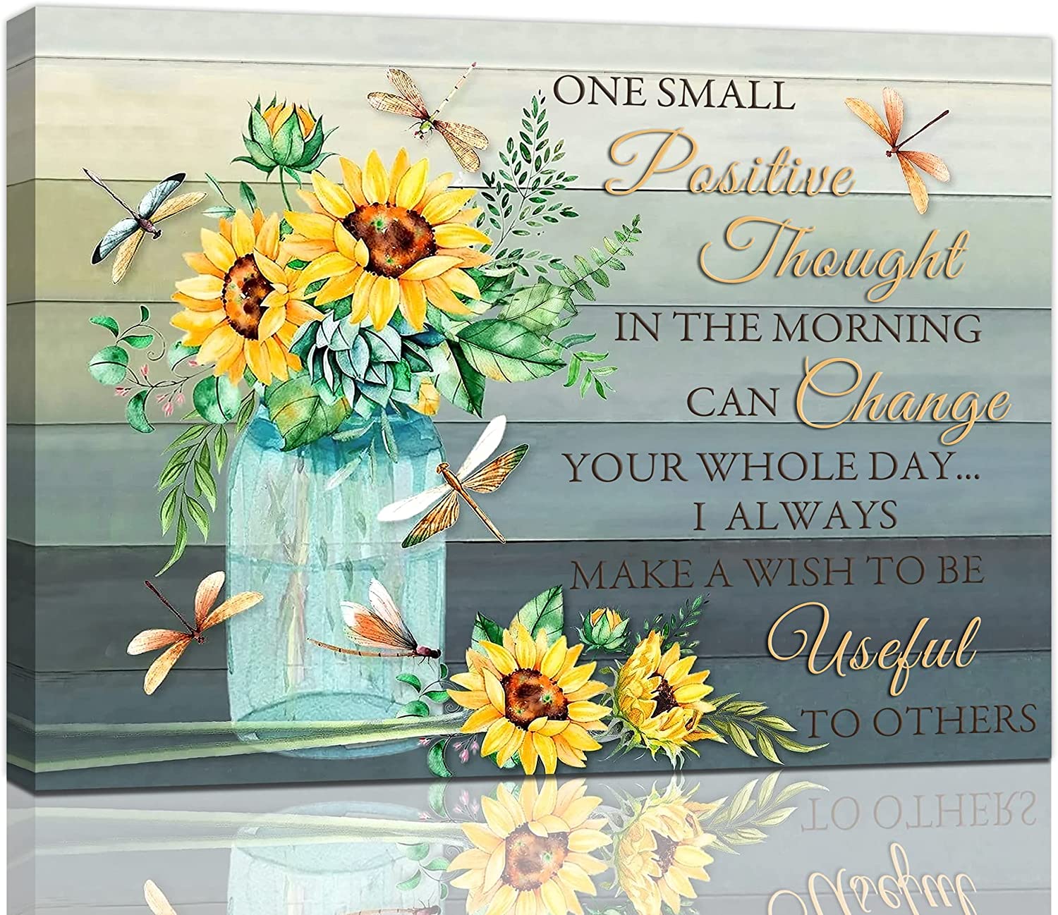 Loodaent Positive Thought 12”x16” Framed Inspirational Quotes Canvas ...