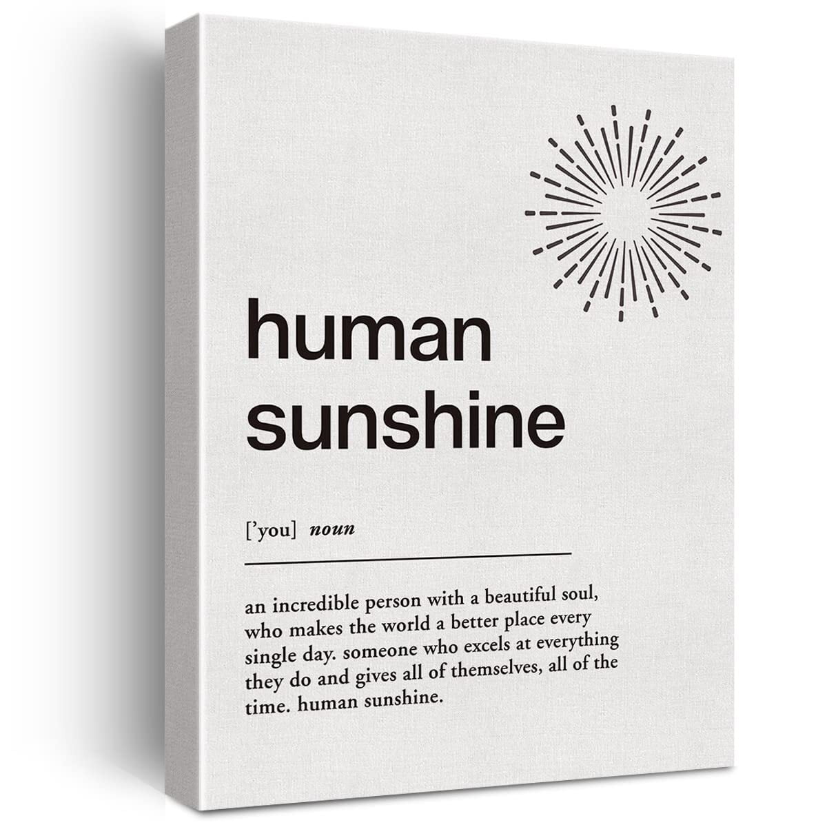 Motivational Wall Art poster Human Sunshine Definition Canvas Painting ...