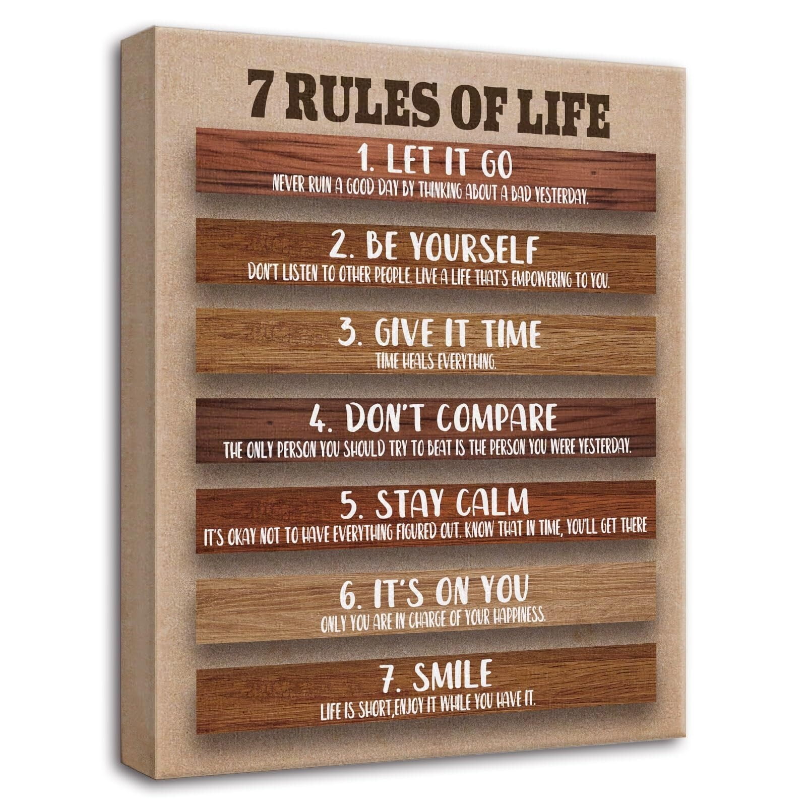 Motivational Wall Decor for Office & Classroom - 7 Rules of Life ...