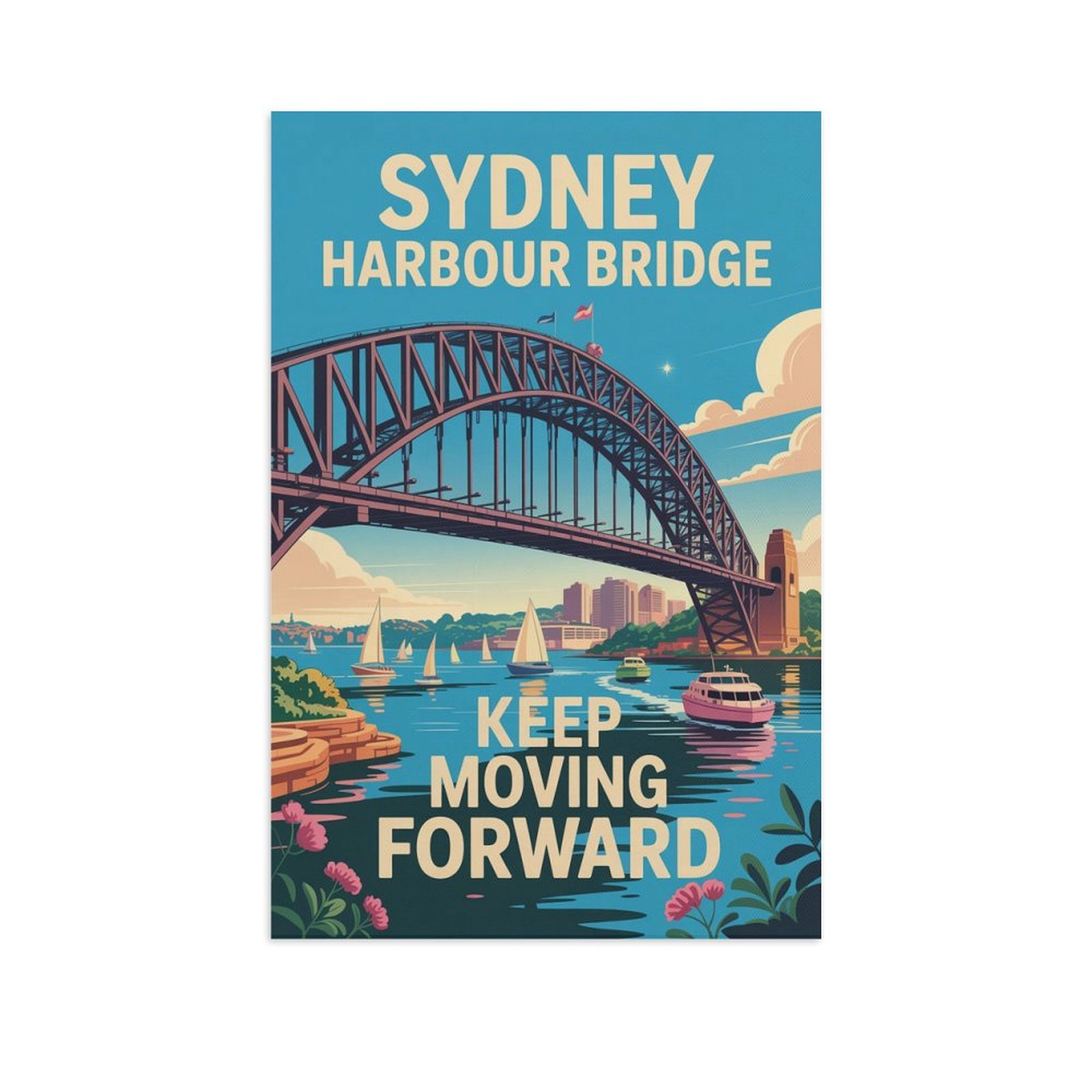 Motivational Wall Decor Sydney Harbour Bridge Inspirational Travel ...