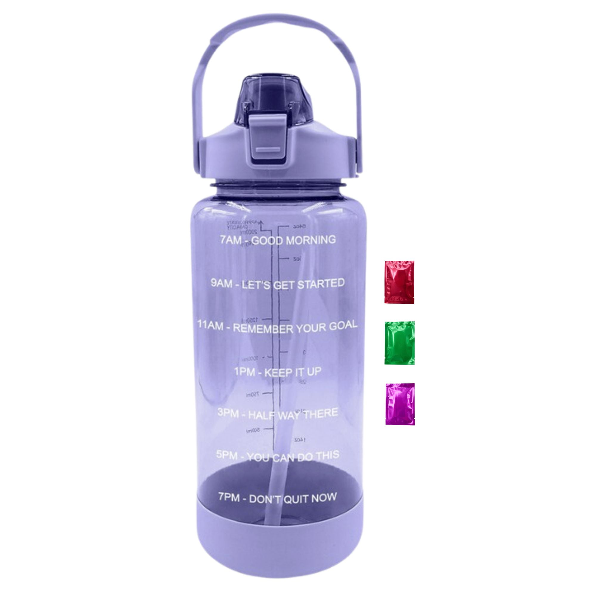 Motivational Water Bottle with Time Marker Straw and Handle 64 Oz 1 ...