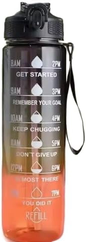 Motivational Water Bottle with Time Markers, 32 oz, Gradient Colors ...