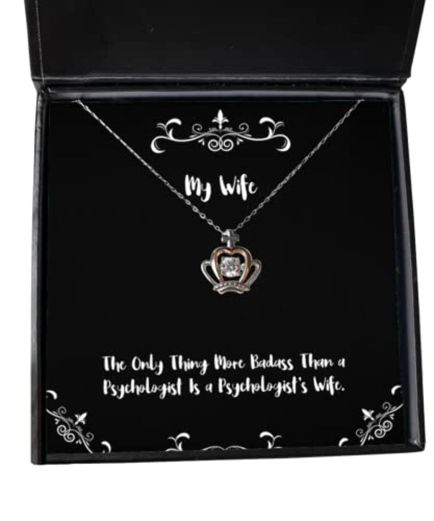 Motivational Wife Crown Pendant Necklace, The Only Thing More Badass ...