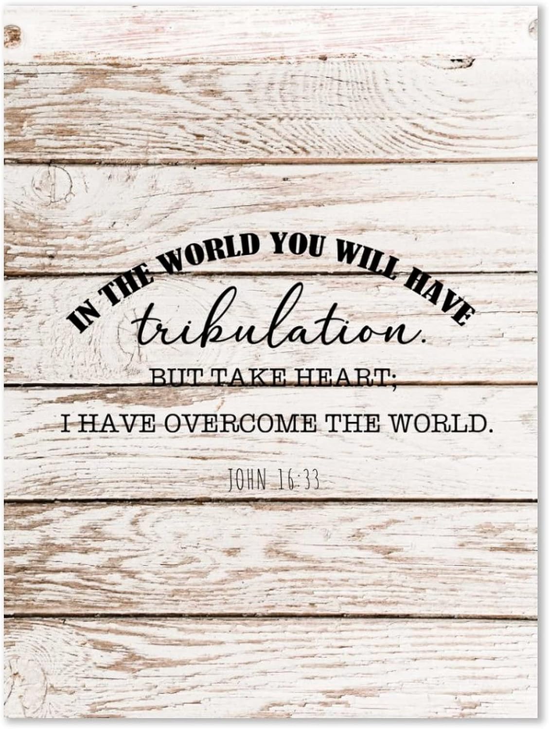 Motivational Wood Sign, John 16:33 I Have Overcome The World Front Door ...