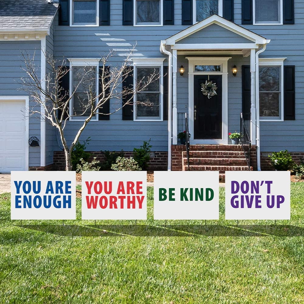 Motivational Yard Sign Set – 23in x 17in Weather Resistant Yard Signs ...
