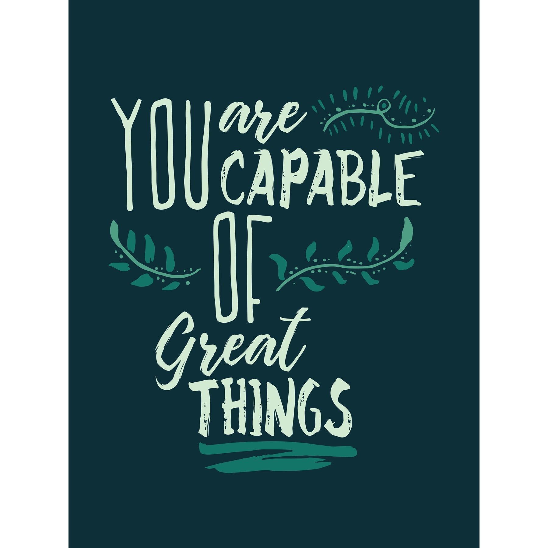 Motivational You are Capable Great Things Large Wall Art Print ...