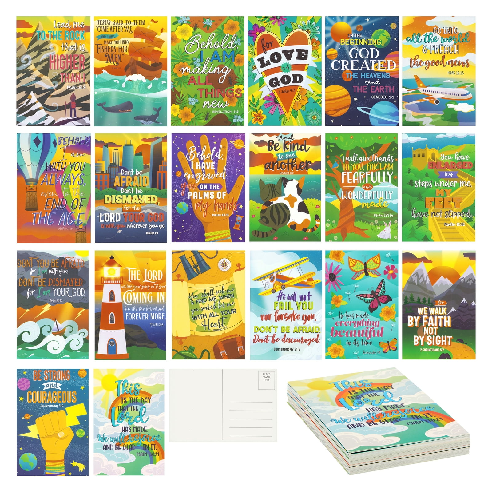 Motivational and Inspirational Religious Postcards (4 x 6 In, 40 Count ...