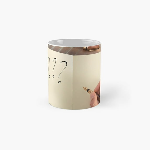 Motivational concept with handwritten THREE QUESTION MARKS Classic Mug ...