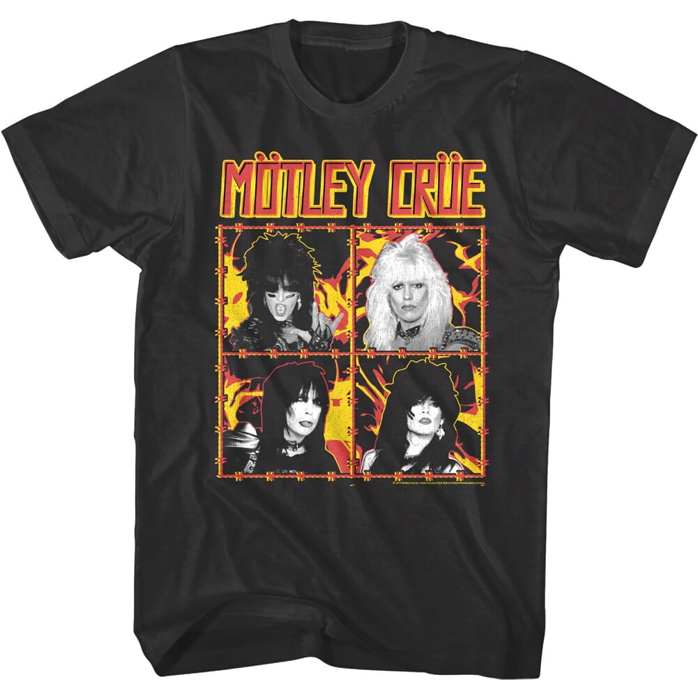 Motley Crue Fire Barbed Wire Men's T Shirt Heavy Metal Rock Band ...