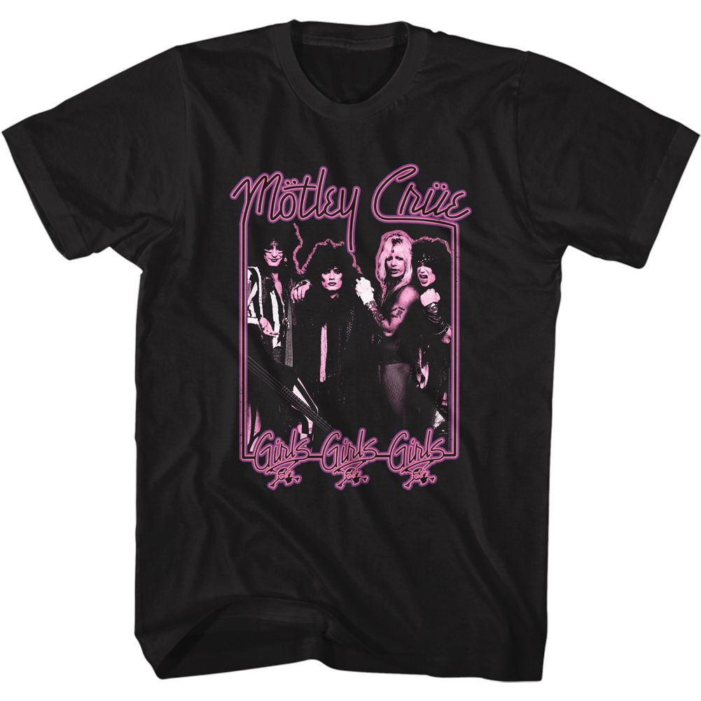 Motley Crue Girls Girls Girls Neon Black Adult T-Shirt 2Xl - Walmart.com