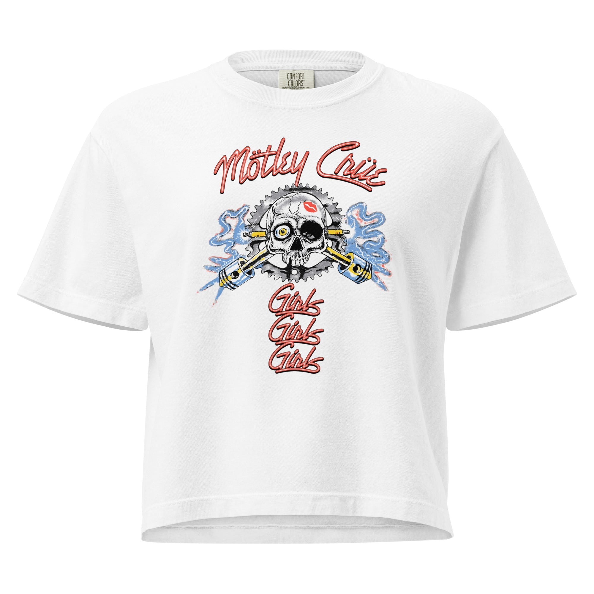 Motley Crue Girls Skull Mineral Wash Womens Crop Top - Walmart.com