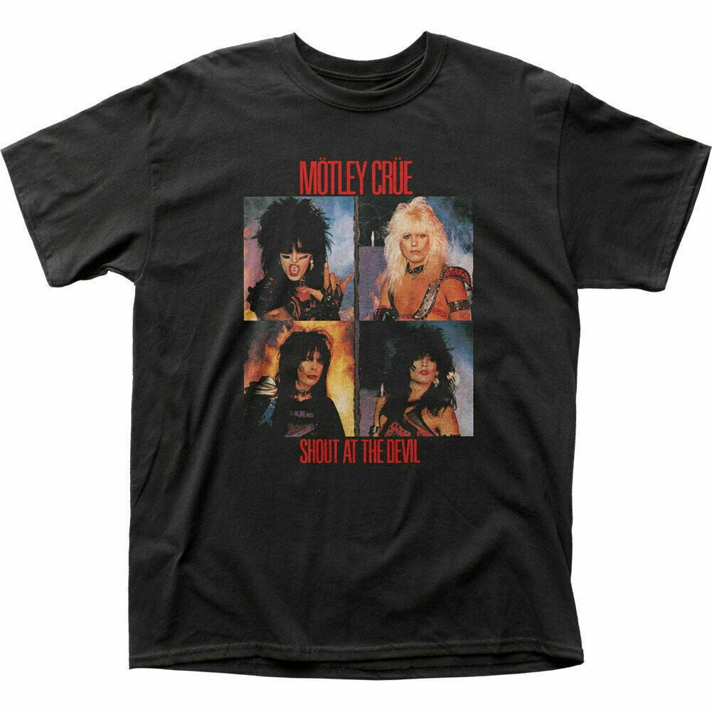 Motley Crue Panels T Shirt Mens Licensed Rock N Roll Shout At The Devil ...