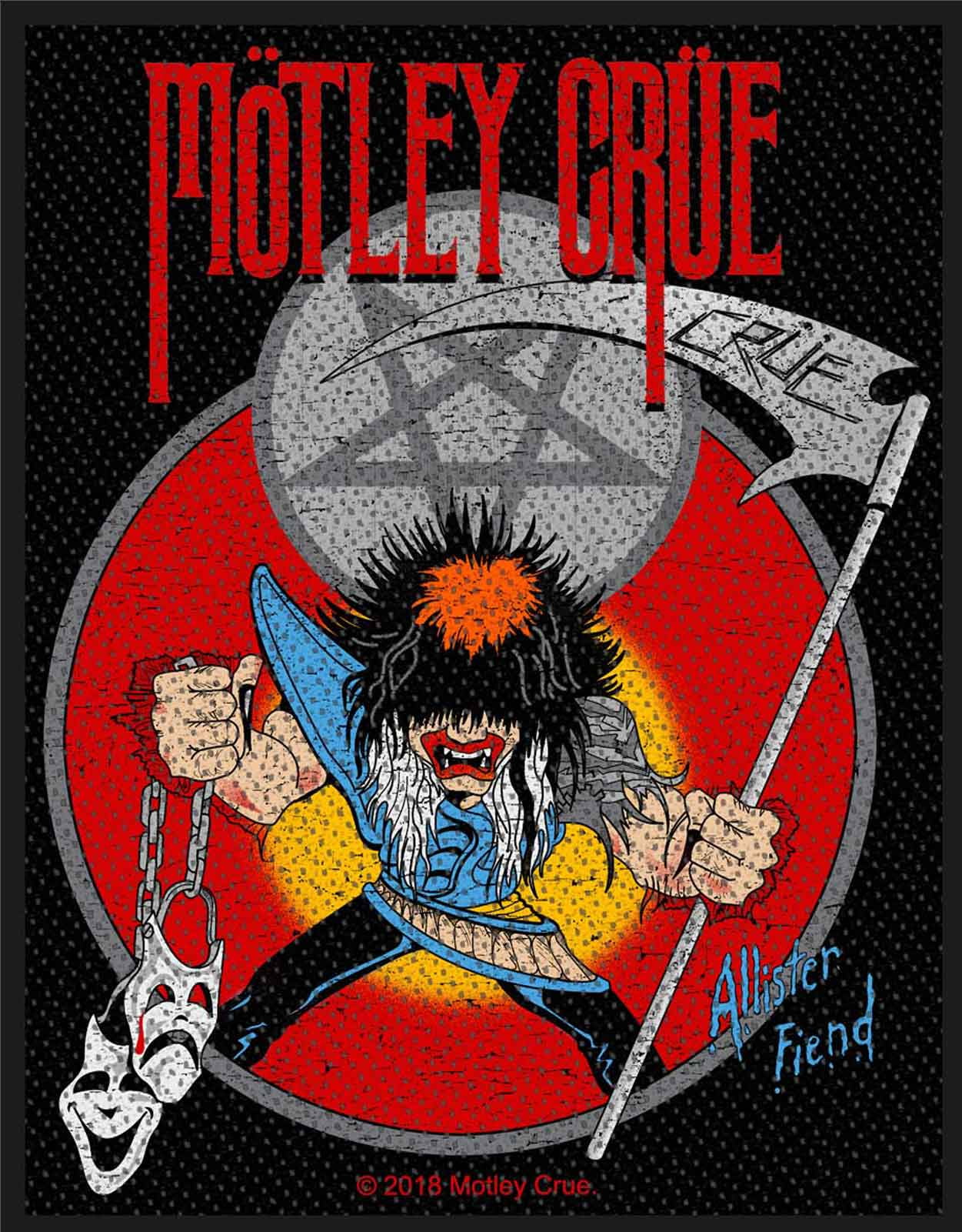 Motley Crue Patch Allister Fiend Band Logo Official Woven (10cm x 10cm ...