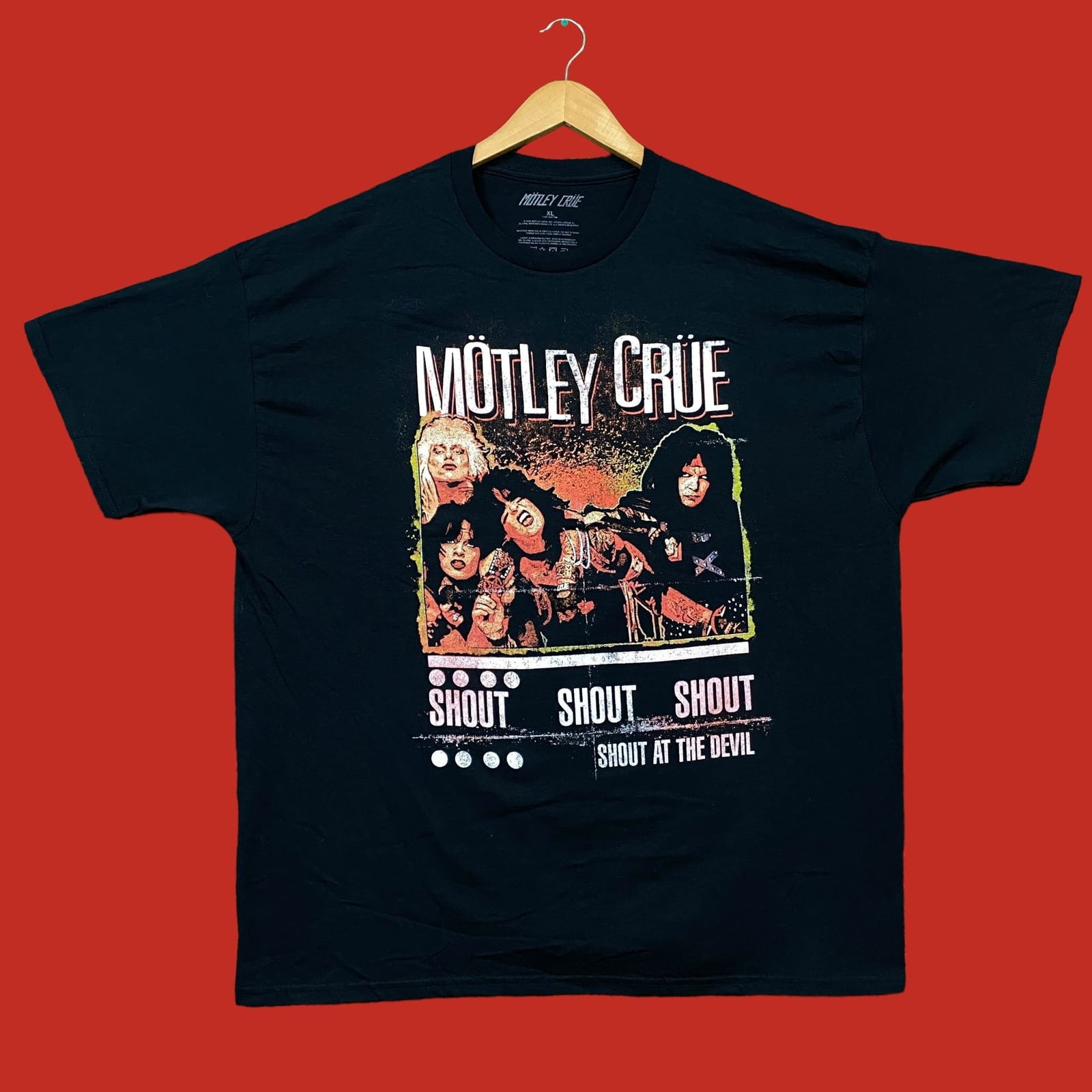 Motley Crue Shout Shout Shout Poster Rock Tshirt size extra large ...