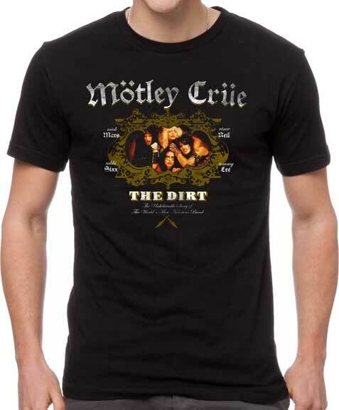 Motley Crue The Dirt Heavy Metal Glam Classic Rock Music Band T Shirt ...