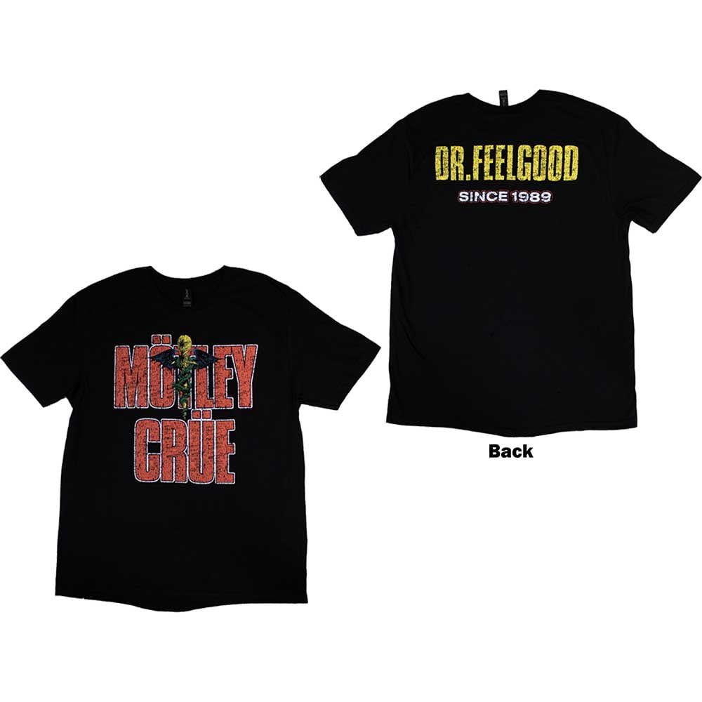 Motley Crue Unisex T-Shirt: Dr Feelgood Since 1989 (Back Print) (X ...