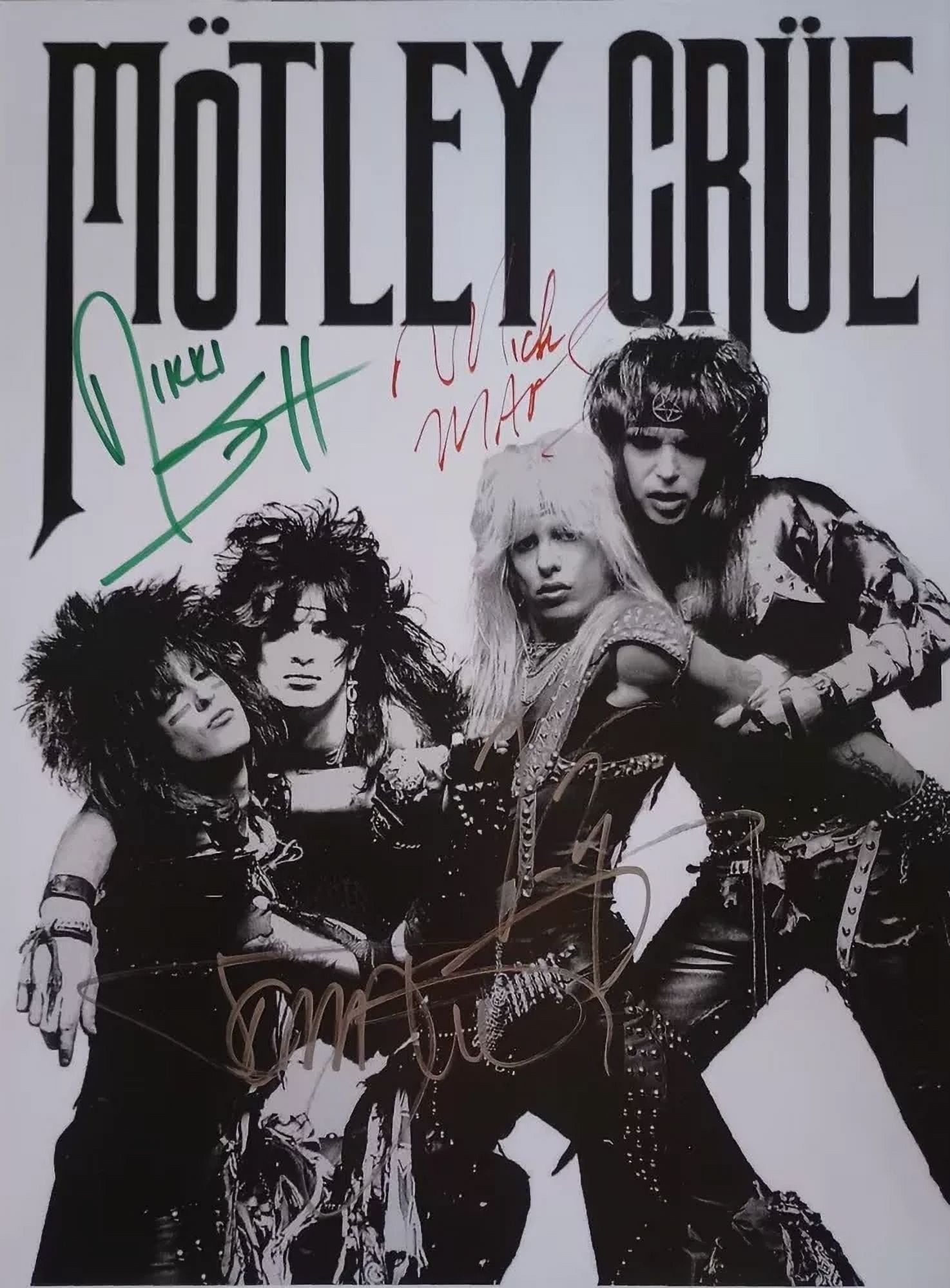 Motley Crue promo poster Wall Art Print with facsimile autographs in 24 ...