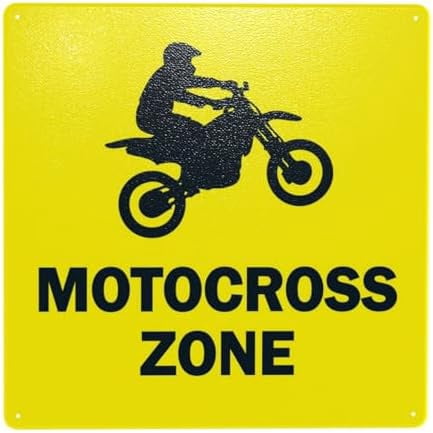 Moto Crossing Sign, Motocross Zone Warning Sign, Bike Security Metal ...