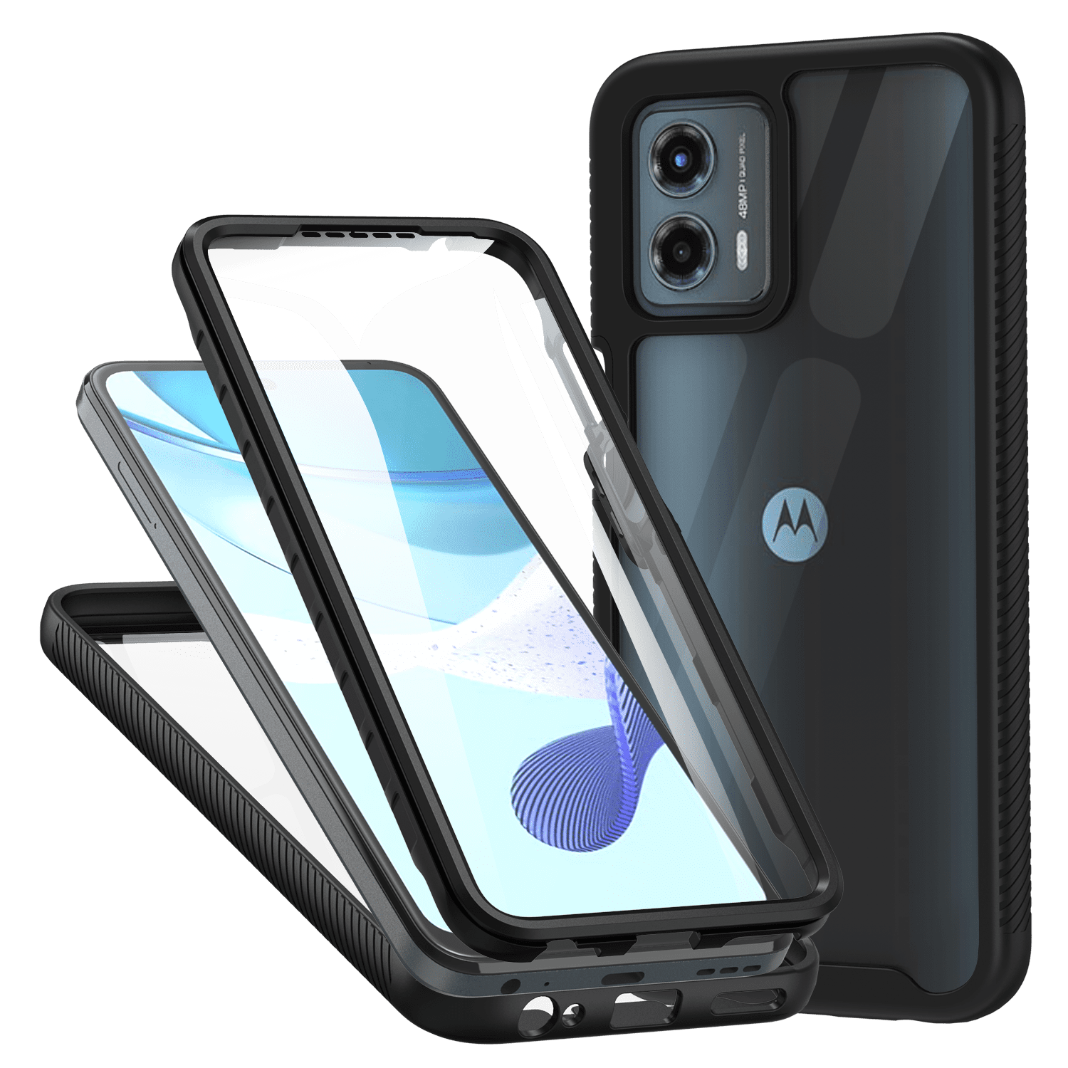 Moto G 5G 2023 Case, Moto G Power 2023 Case, CBUS Heavy-Duty Phone Case with Built-in Screen ...