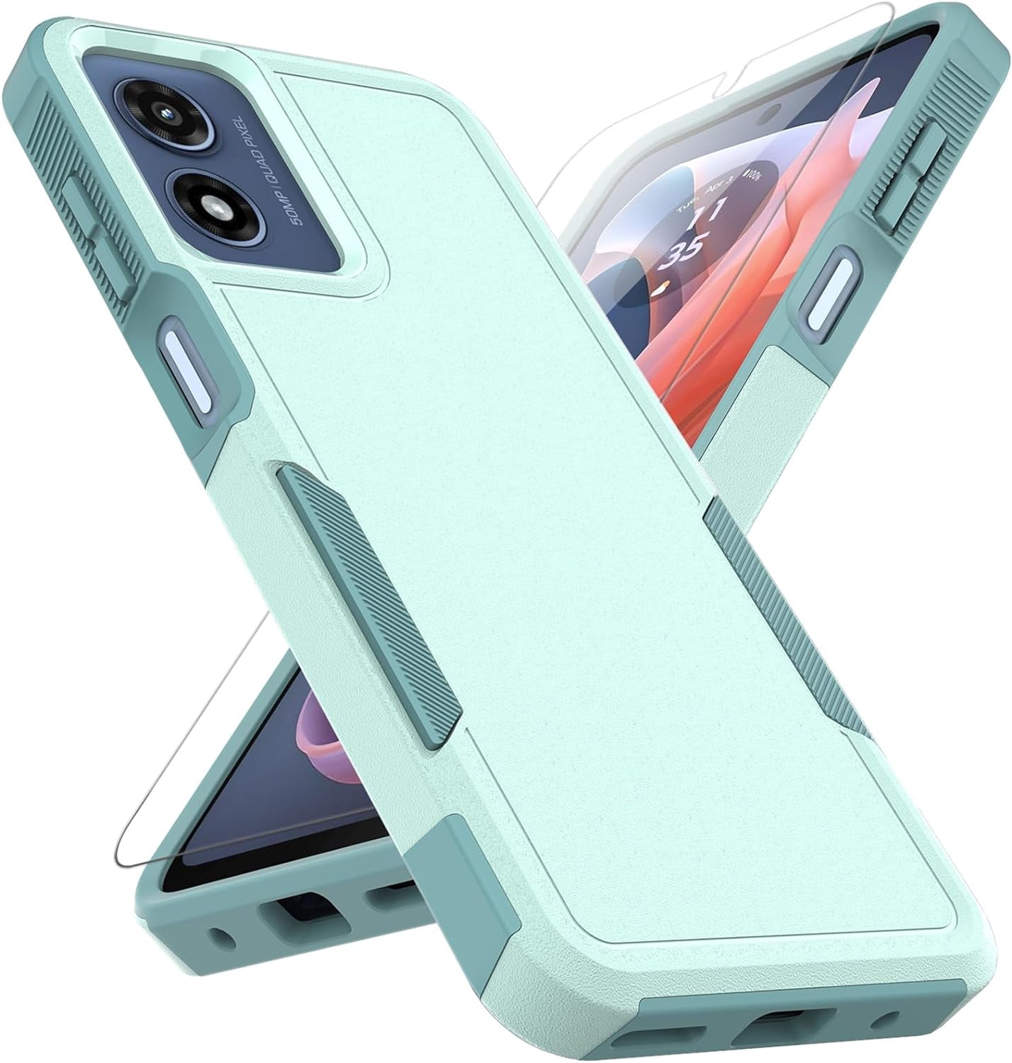 for Moto G Play 2024 Case: Dual Layer Protective Heavy Duty Cell Phone ...