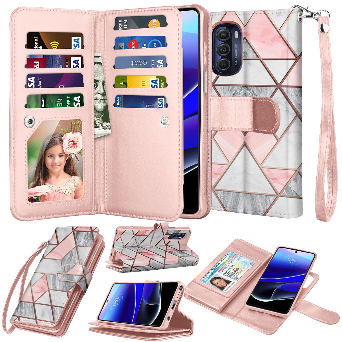 Motorola Moto G Stylus 2022 5G Case, EBIZCITY Luxury PU Leather Wallet ...