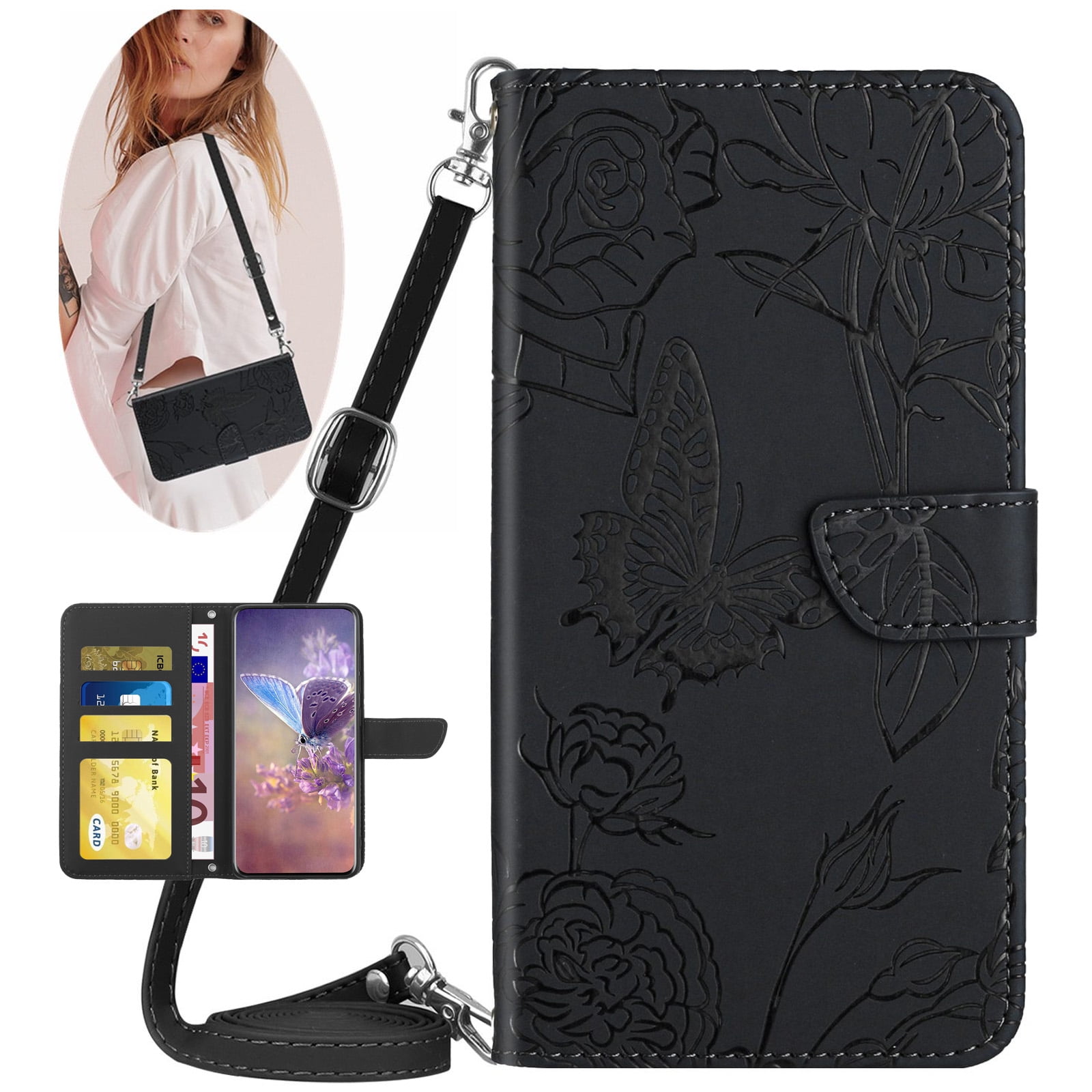 For Moto G Stylus 5G (2025) Wallet Case, Crossbody/Shoulder Strap ...