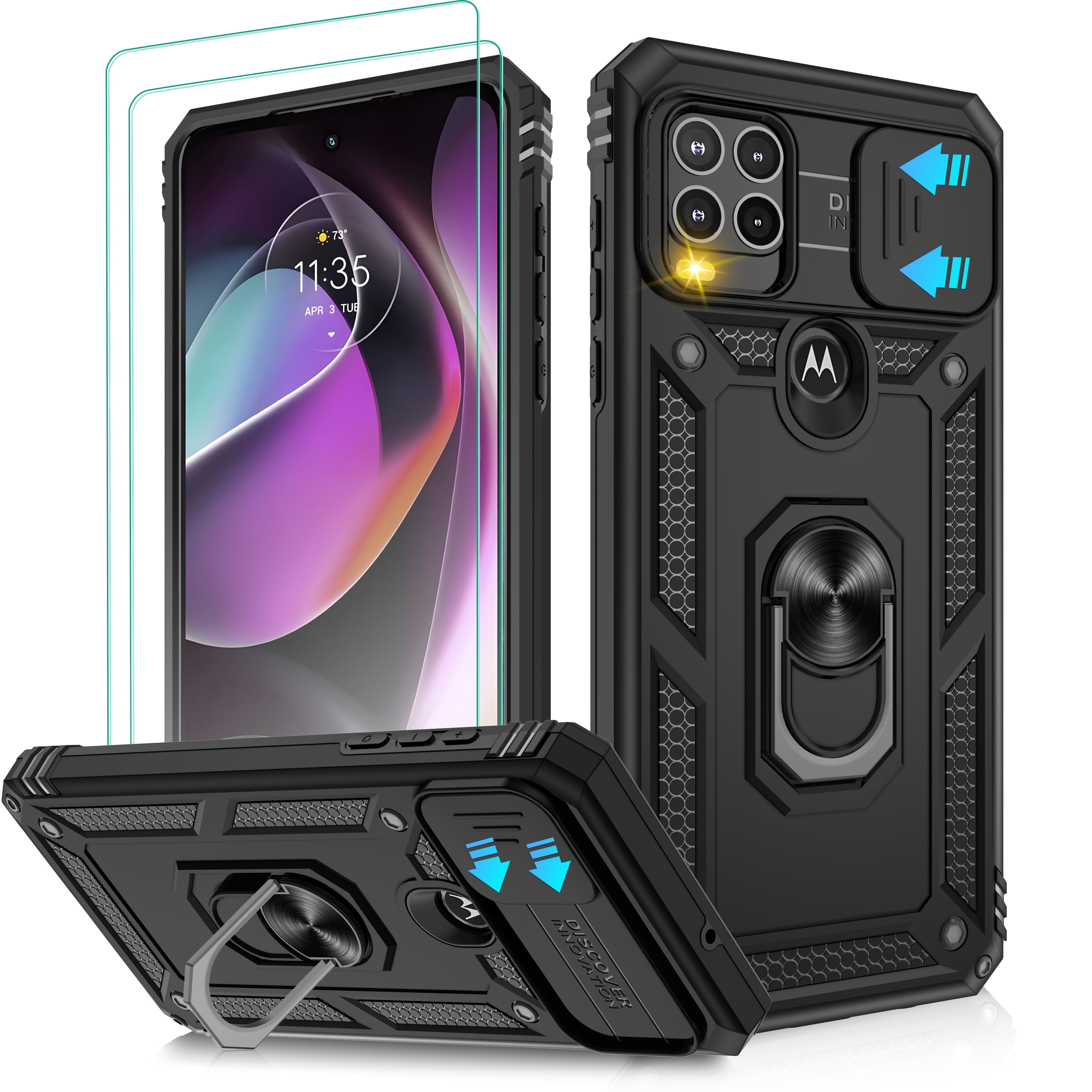 for Moto G Stylus 5G Case with 2 HD Screen Protector + Slide Camera ...