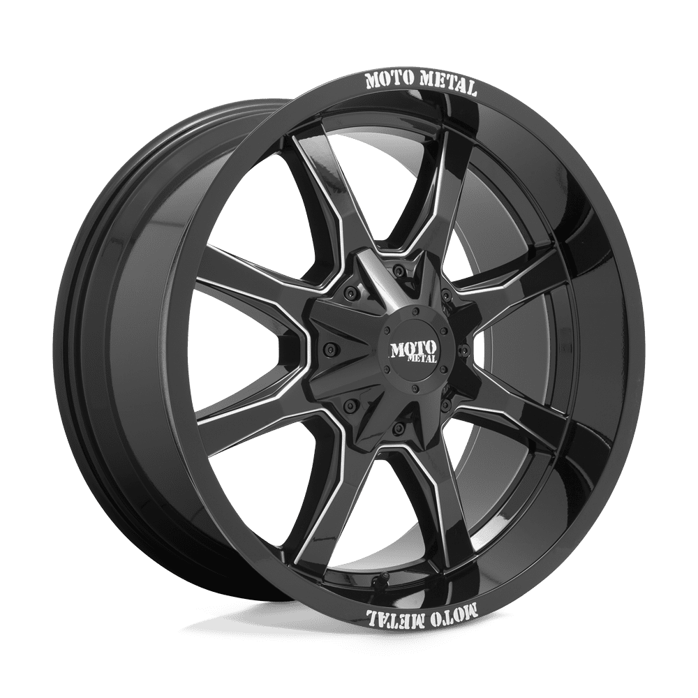 Moto Metal Cast Aluminum Rim MO970 17X9 8X6.5 G-BLK MILL SPK -12MM ...