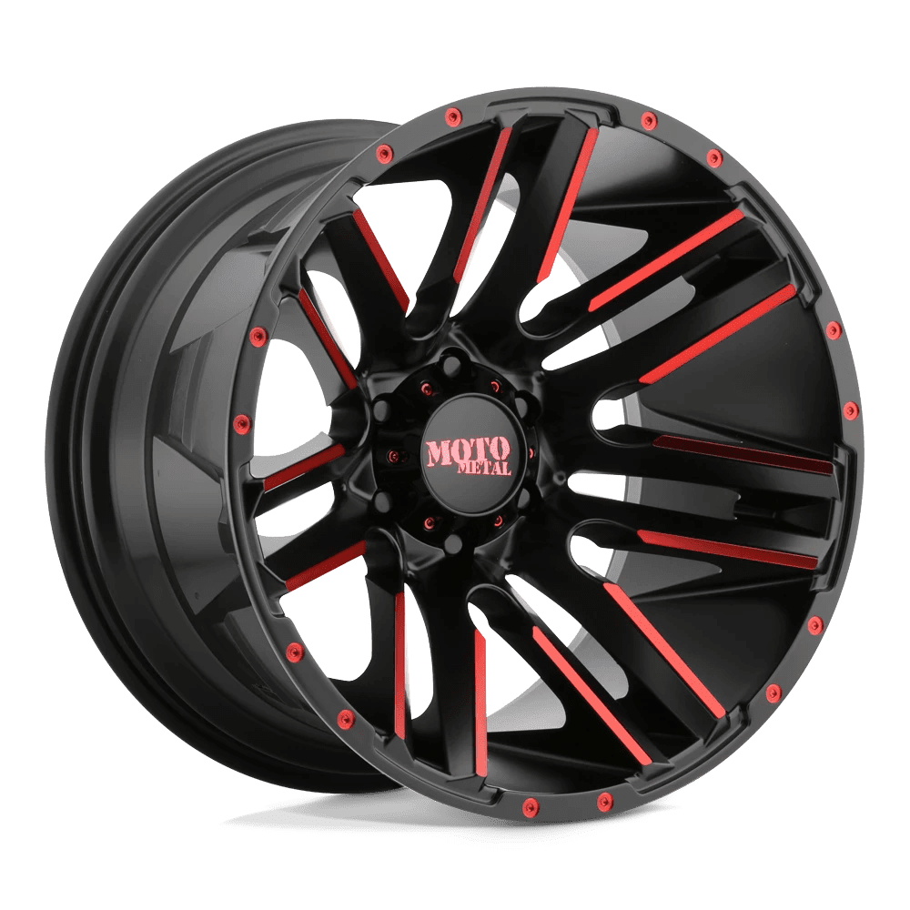 Moto Metal Razor 20x10 5x127 -24et 78.30mm Satin Black Machined Red ...