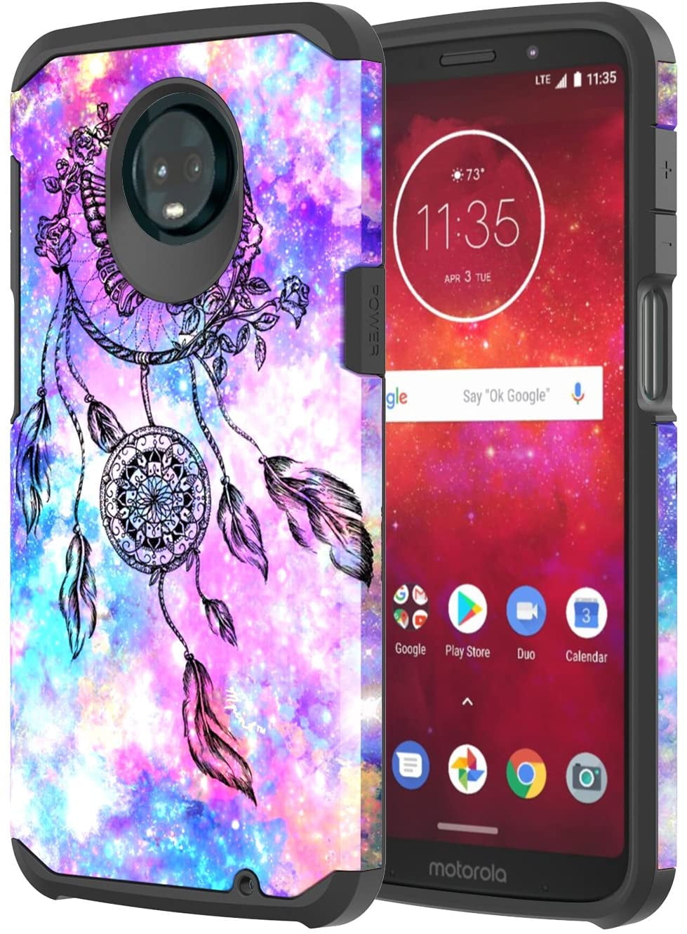 Moto Z3 Case, Moto Z3 Play Case, Rosebono Slim Hybrid Shockproof Hard ...