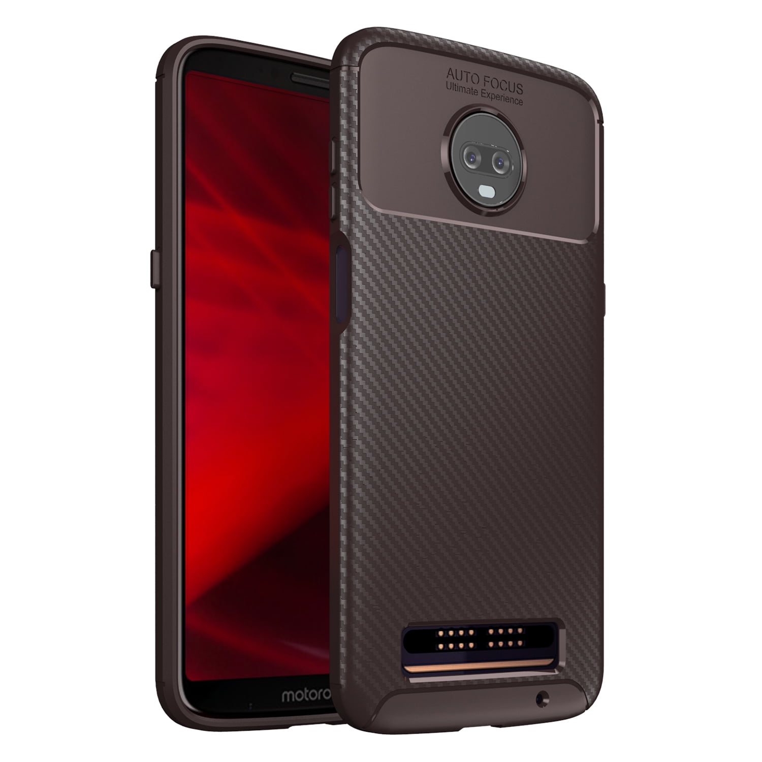 Moto Z3 Play Case, Kaesar Premium TPU Carbon Fiber Texture Shell Design ...
