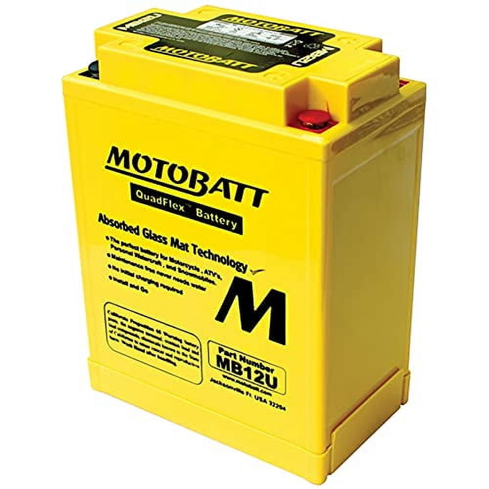 MotoBatt MB12U (12V 15 Amp) 160CCA Factory Activated QuadFlex AGM ...